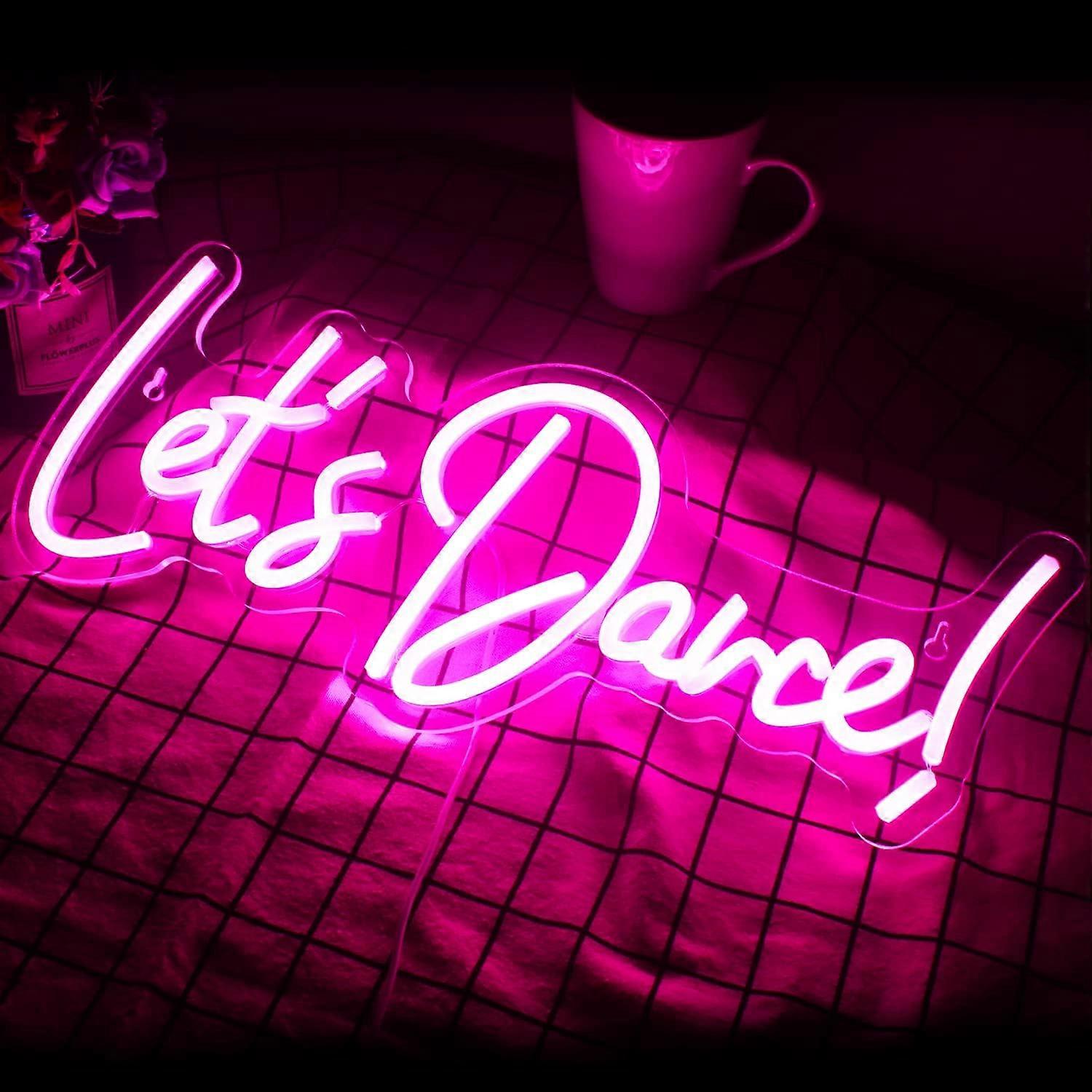 Let's dance neon signs dance dance neon light up sign pink led word ...