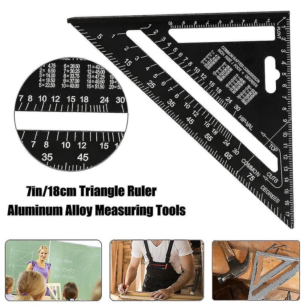 Triangle Ruler 7inch Aluminum Alloy Angle Protractor Speed Metric ...