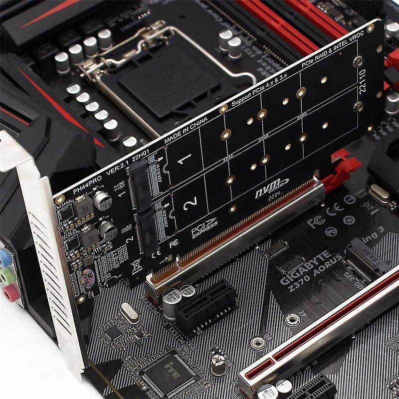 Double-Sided 4-Disk NVME RAID Card PCIeX16 to M.2 M-Key NVMEx4SSD 2U ...