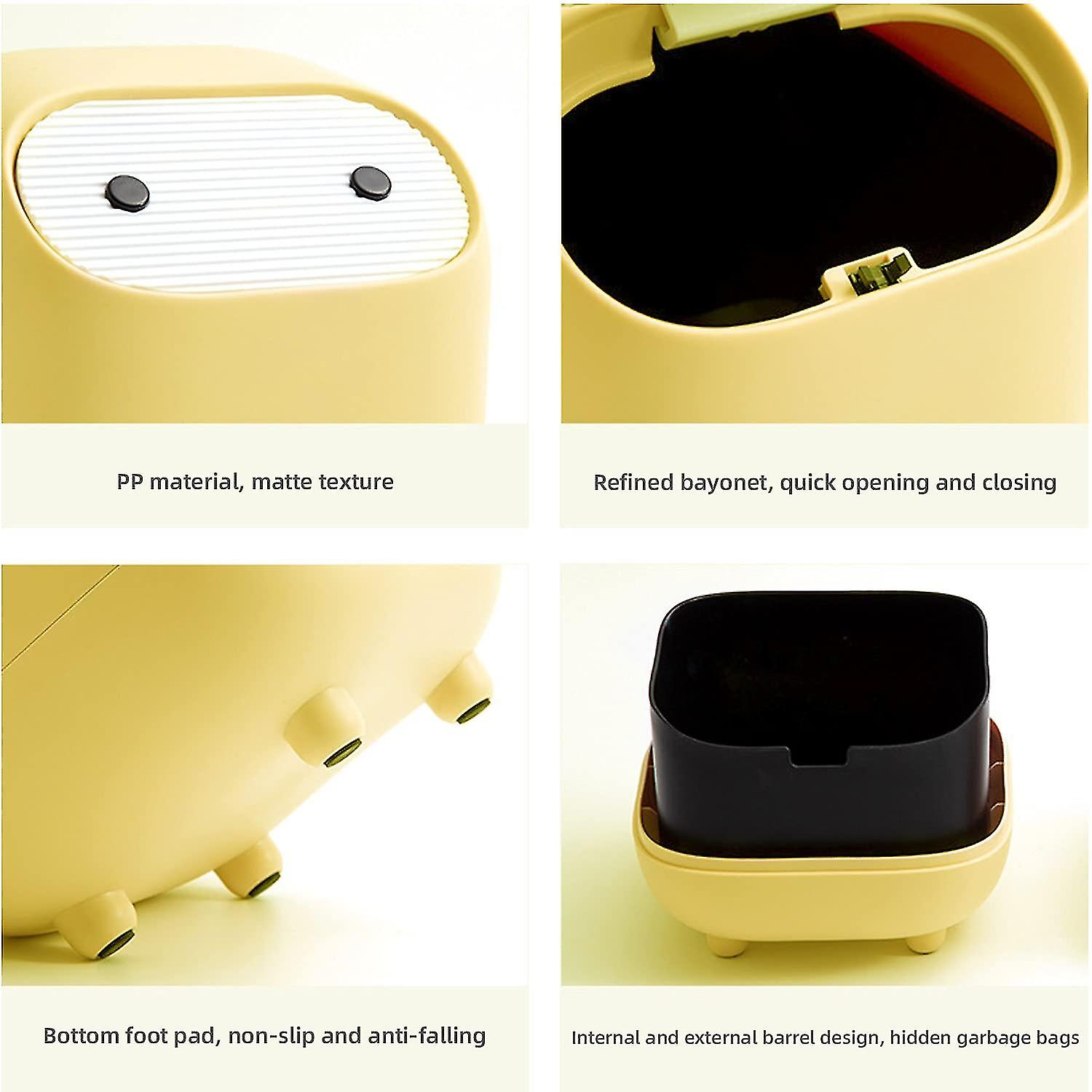 Small Trash Can, Cute Ninja Desktop Trash Can With Lid, Trash Can For ...