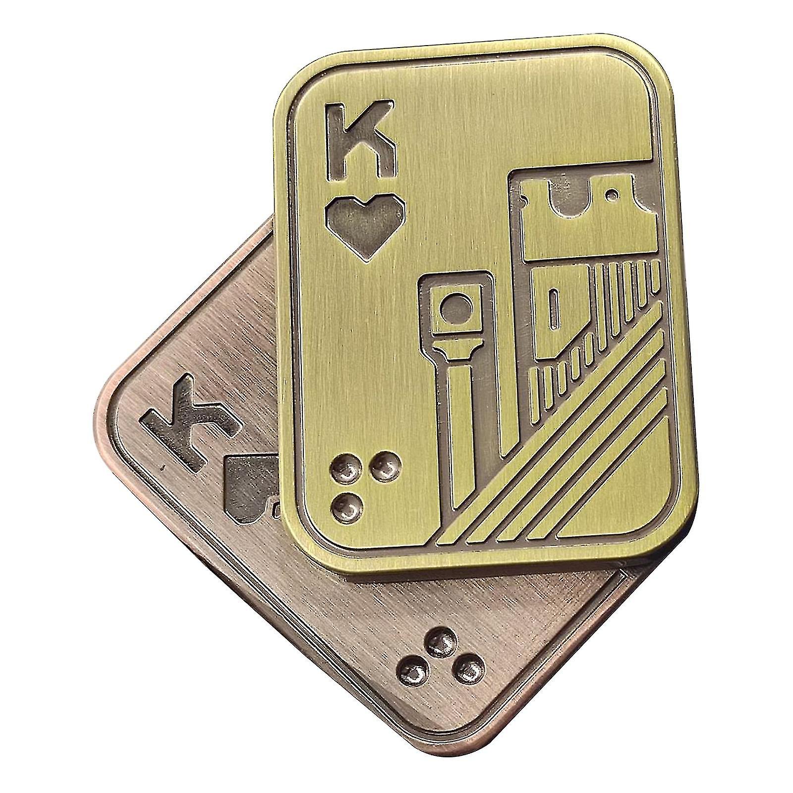 Magnetic Metal Fidget Toys - Metal Poker Push Card Fidget Slider Stress ...