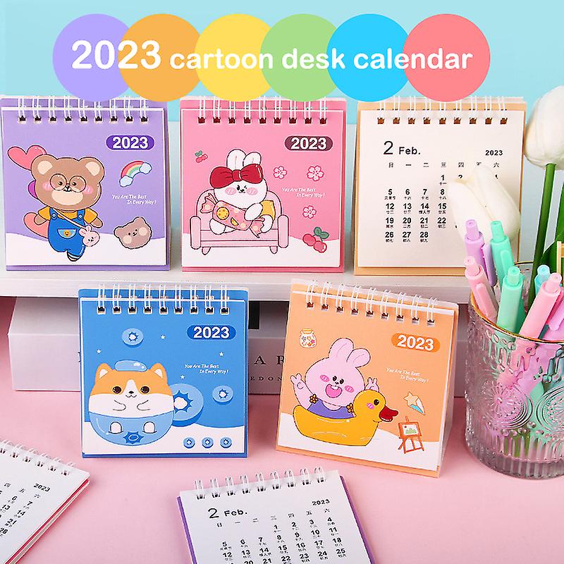2023 Year Of The Rabbit Cartoon Desk Calendar Calendar Daily Weekly ...