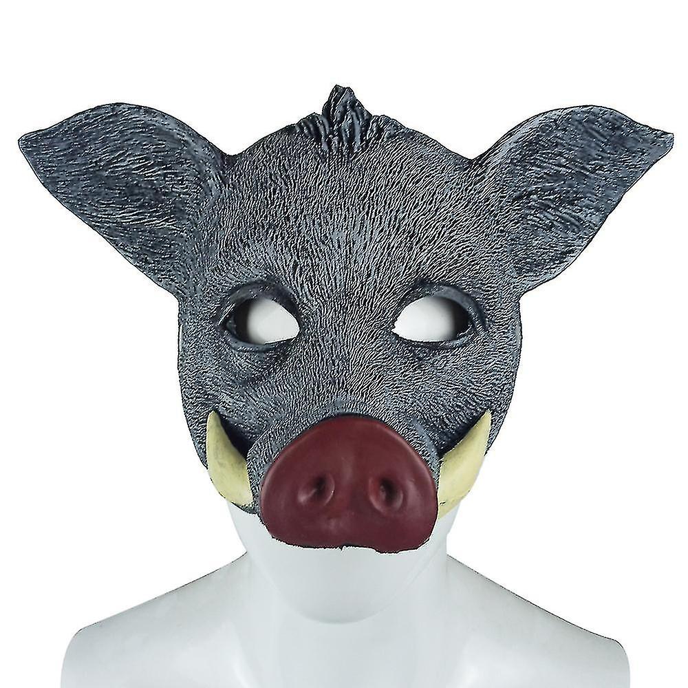 3d Realistic Wild Boar Face Mask Pu Foam Pig Face Cover Dress Up Party ...
