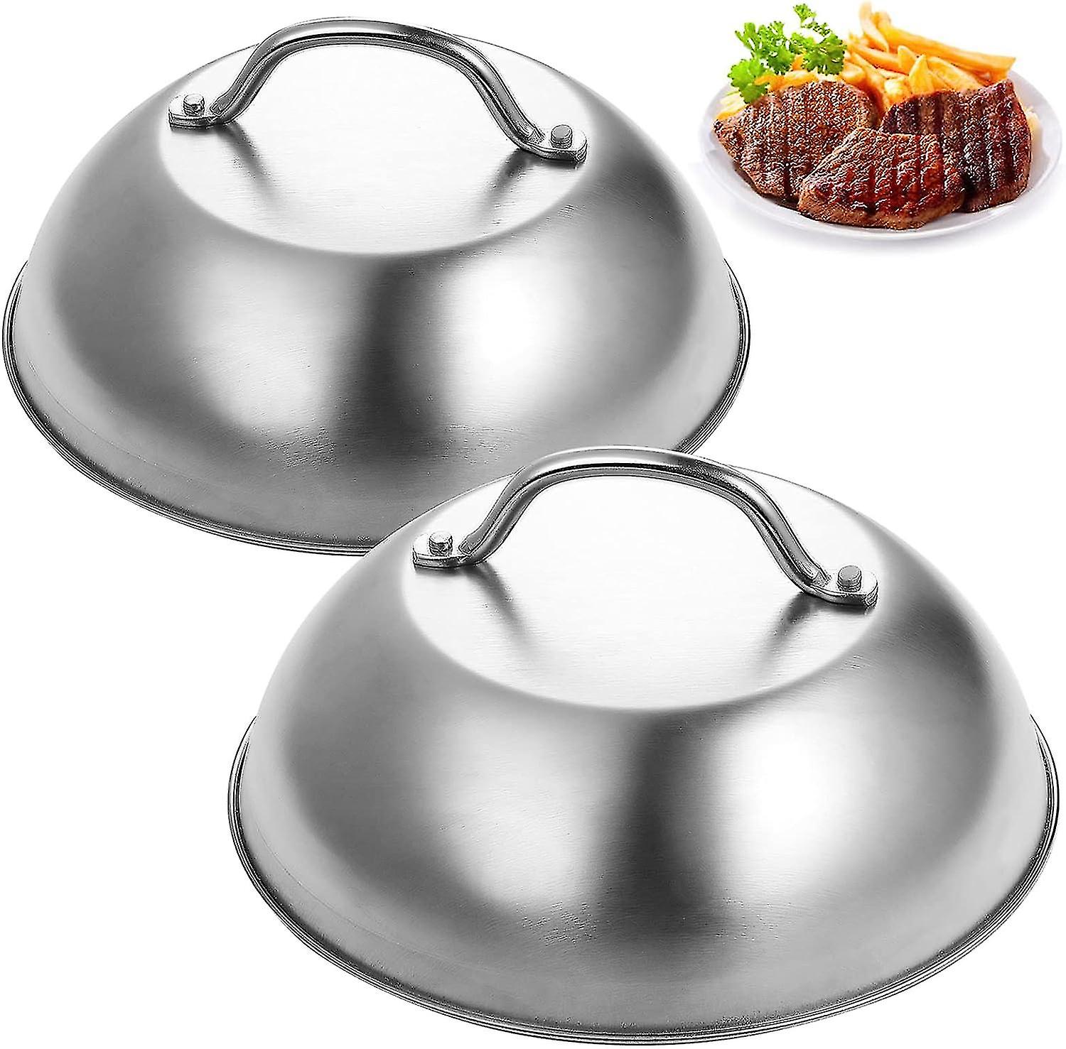 Basting Cover Set Of 2 Stainless Steel Lids With Anti-scald Grill ...
