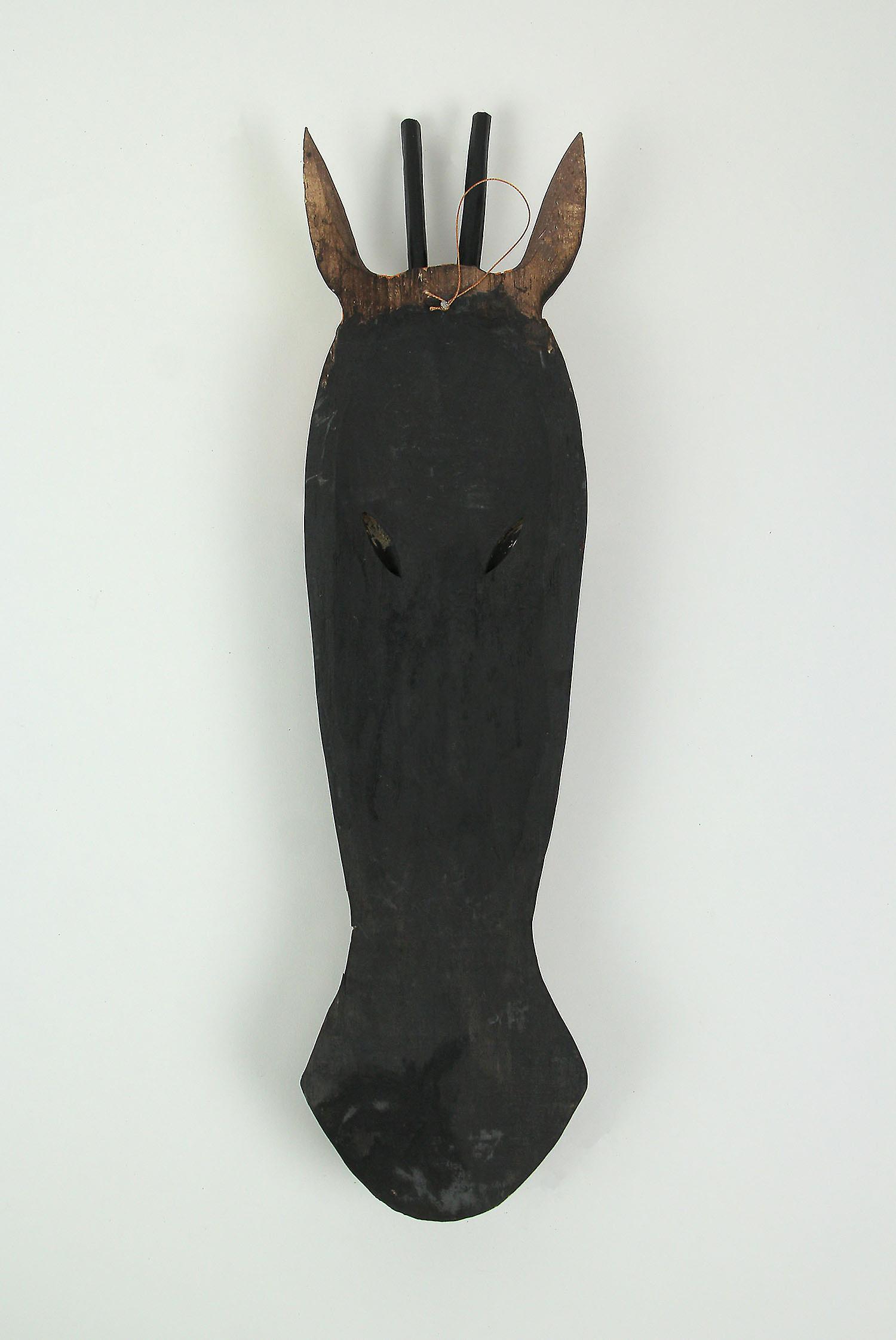 Exquisite Hand-Painted Orange and Brown African Style Giraffe Wood Mask ...