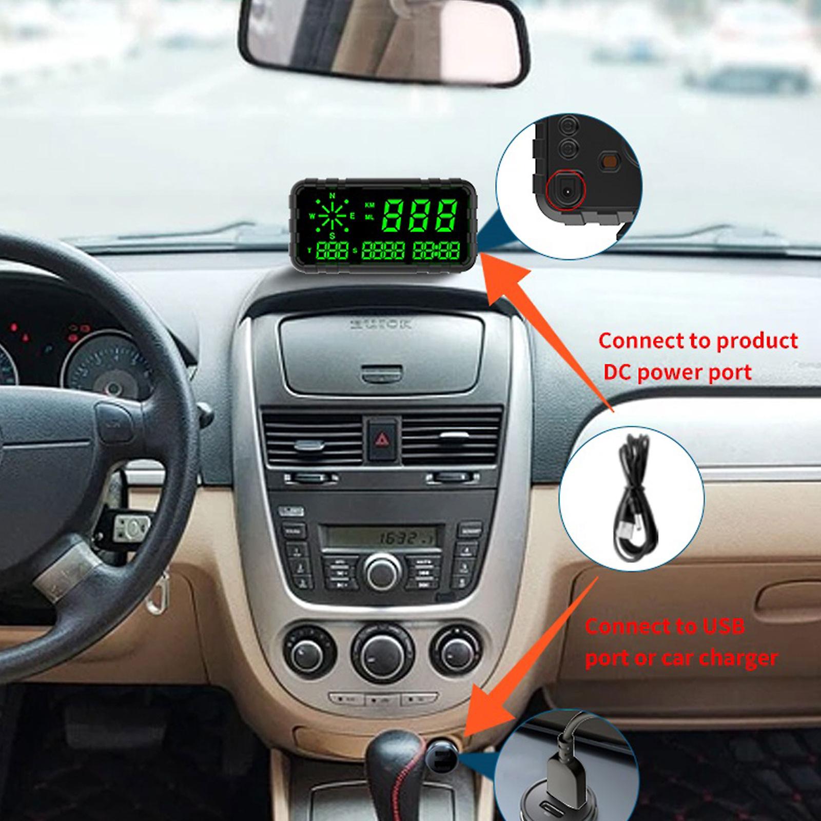 9 in 1 GPS Digital Speedometer Over Speed Alarm Tired Driving Warning ...