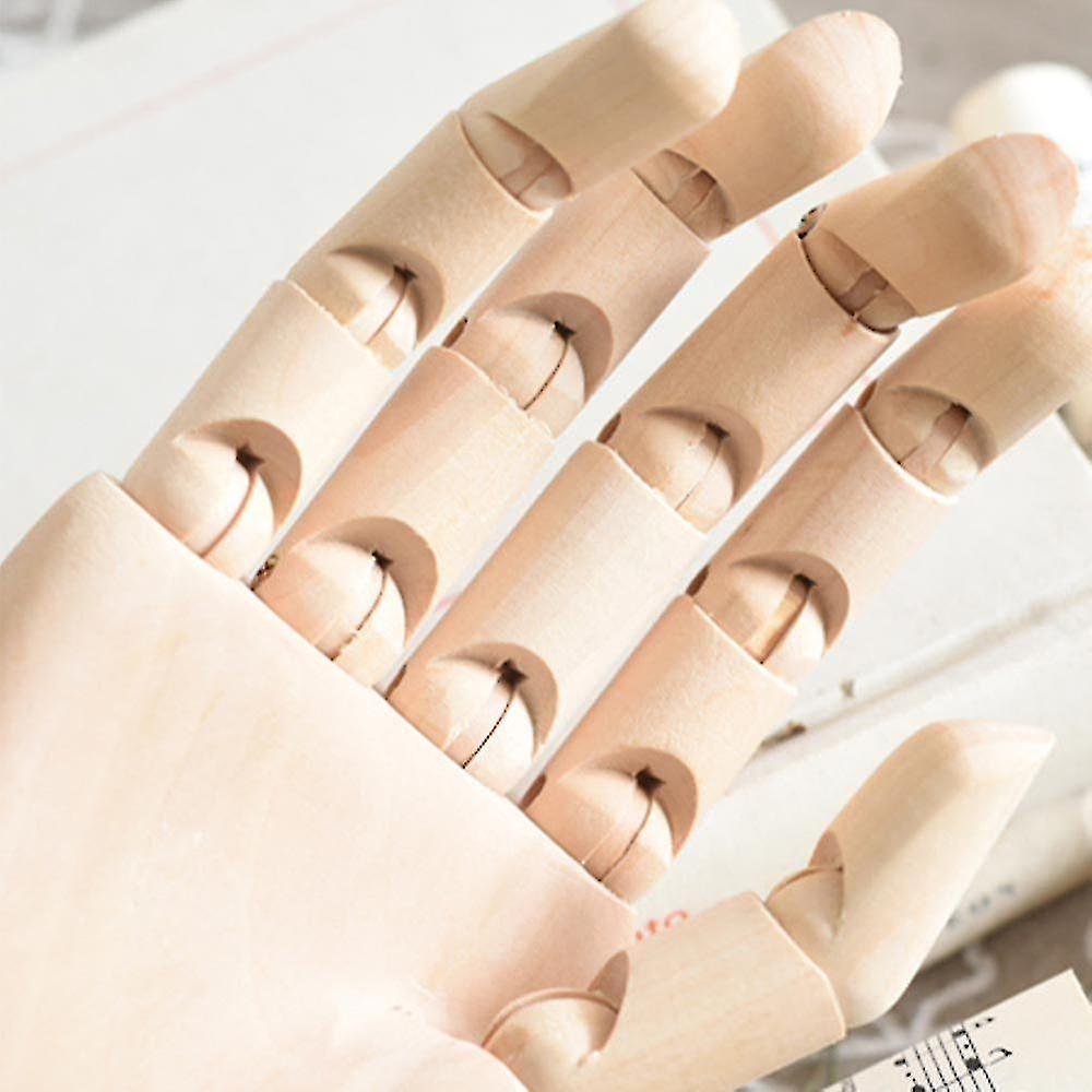 Wooden Hands Left Right Model Wood Hands Jointed Moveable Fingers Art ...
