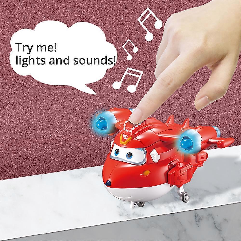 6" Supercharged Deluxe Transforming Toys From Bot To Plane With Sounds ...