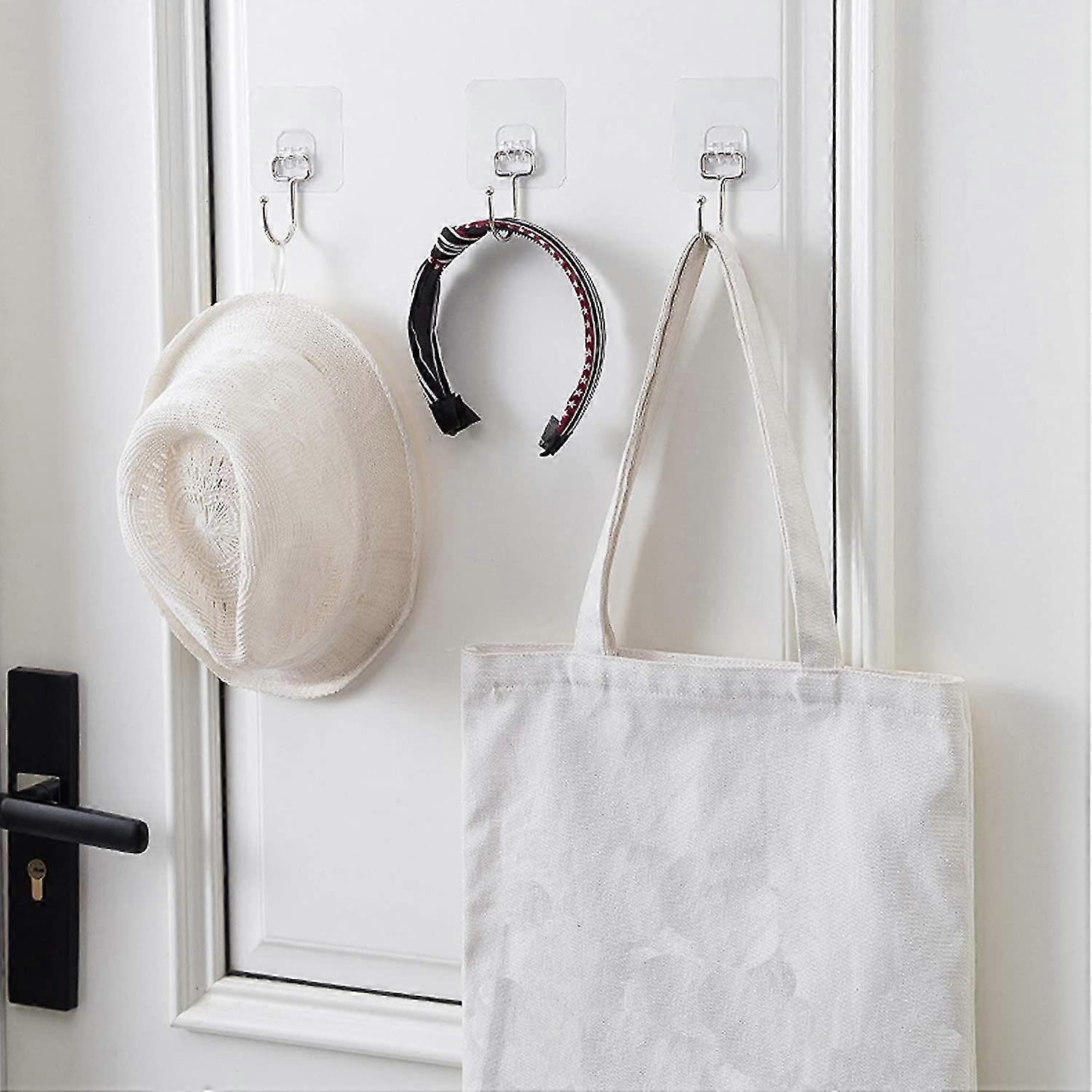 For 2024 Clear Adhesive Hook - 8 Pieces Waterproof Heavy Duty Clear ...