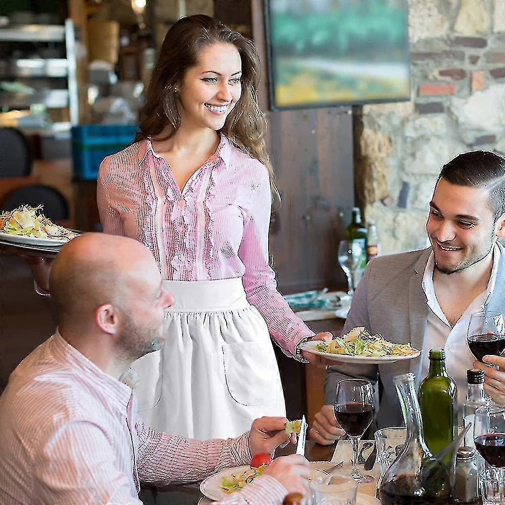 Waist Apron Kitchen Cooking Restaurant 100% Cotton Bistro Half Aprons ...