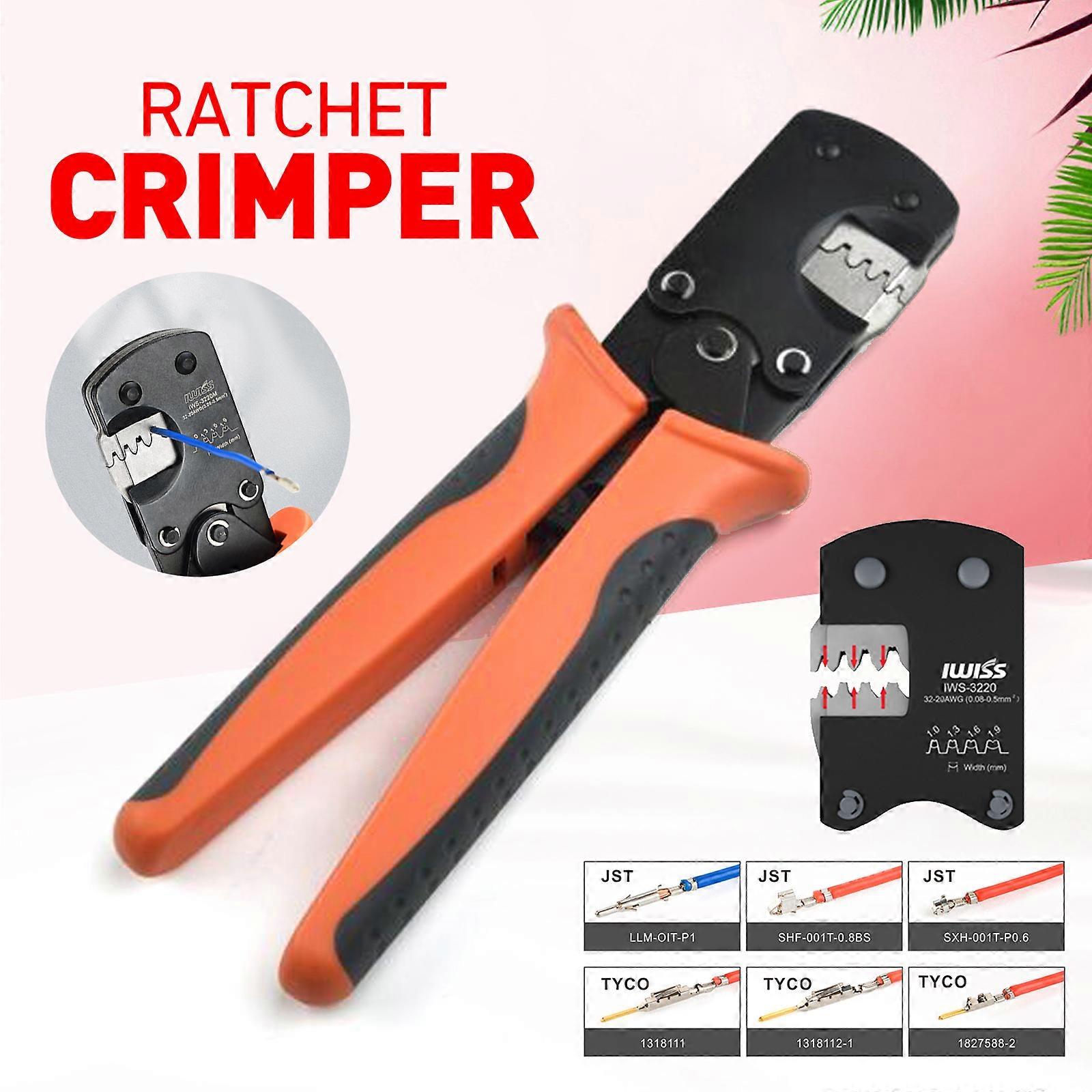 Miniature Connector Pin Crimp Tool - Ratchet Crimper for 0.03-0.52mm ...