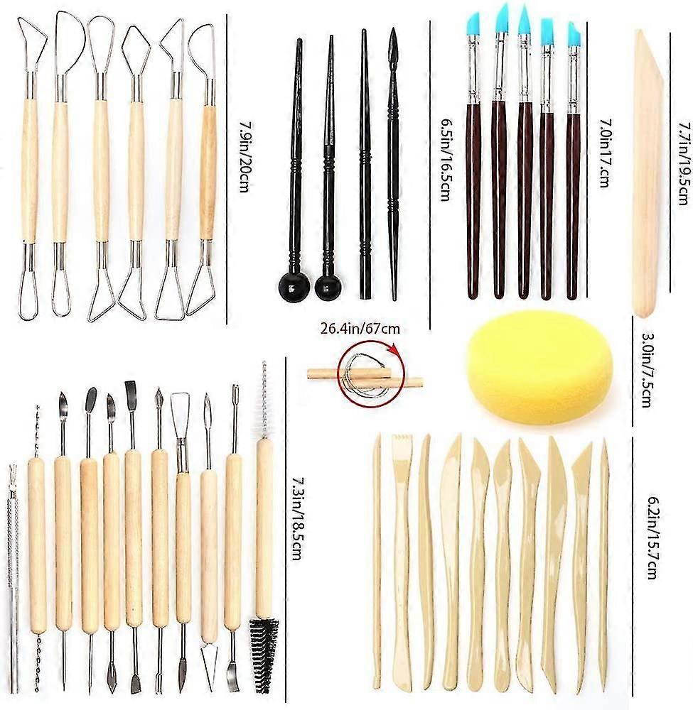 61pcs Ceramic Clay Tools Set Polymer Clay Tools Pottery Tools Set ...