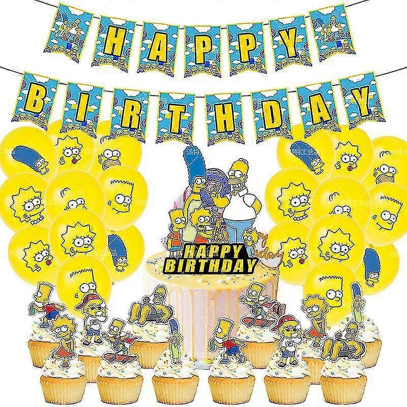Animation Simpsons Theme Party Decoration The Simpsons Birthday Pulling ...