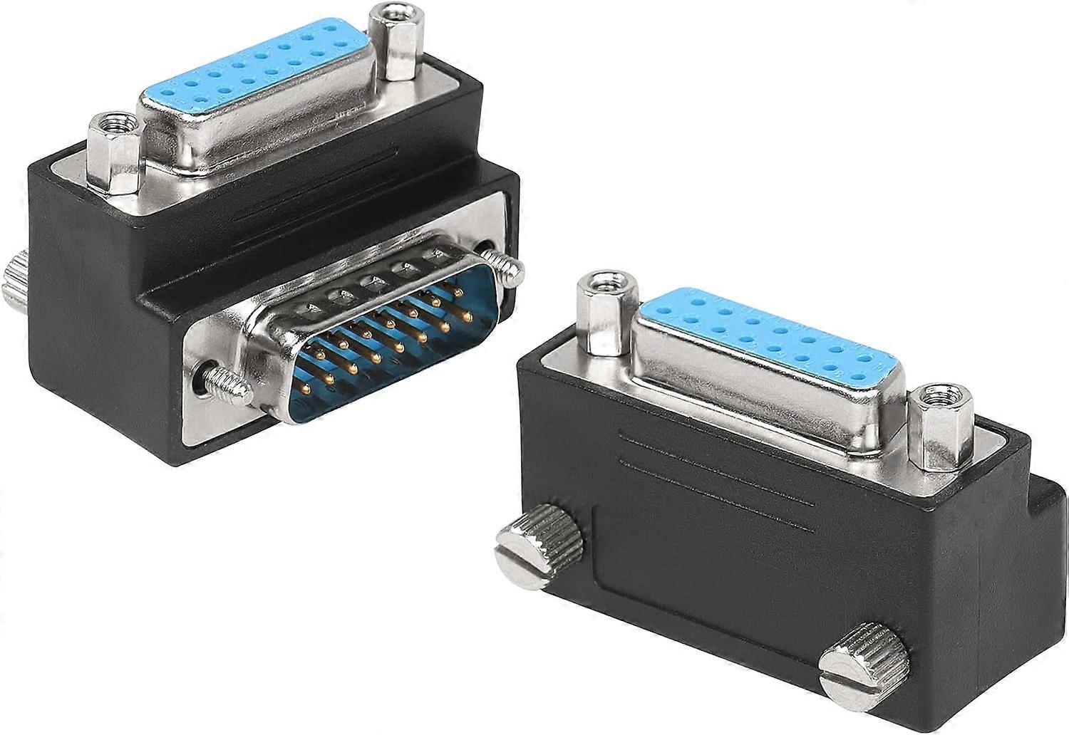 DB15 Pin Male to Female 90 Degree Converter Extension Adapter D-Sub 15 ...