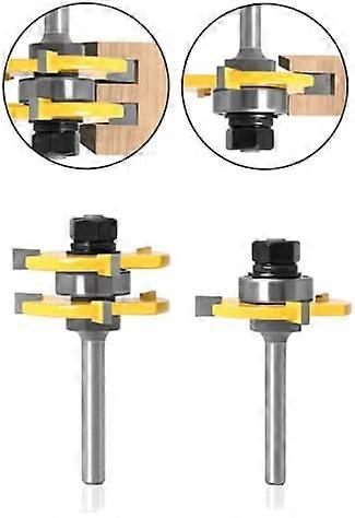6MM Shank Matched Tongue and Groove Cutter Set 3 Teeth T Shape | Fruugo UK