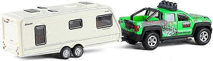 Pickup Truck Trailer Towing Toy Camper 2 in 1 Playset RV Motorhome Toys ...