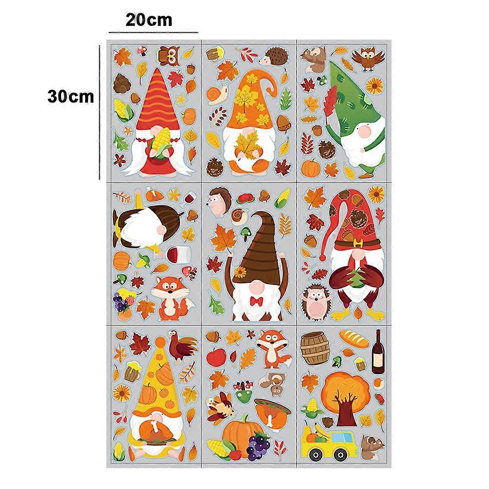 9 small Sheets Autumn Window Clings Autumn Window Decals for ...