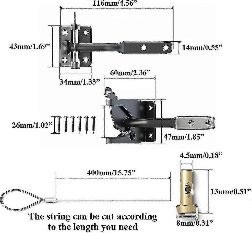 Lock Gate Gravity Latch Automatic Latch Lock, Metal Wood Fence ...