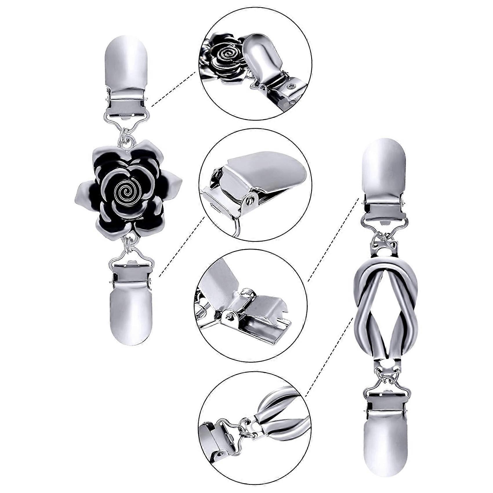 4 Pieces Vintage Sweater Shawl Clips Retro Cardigan Collar Clips Dress ...