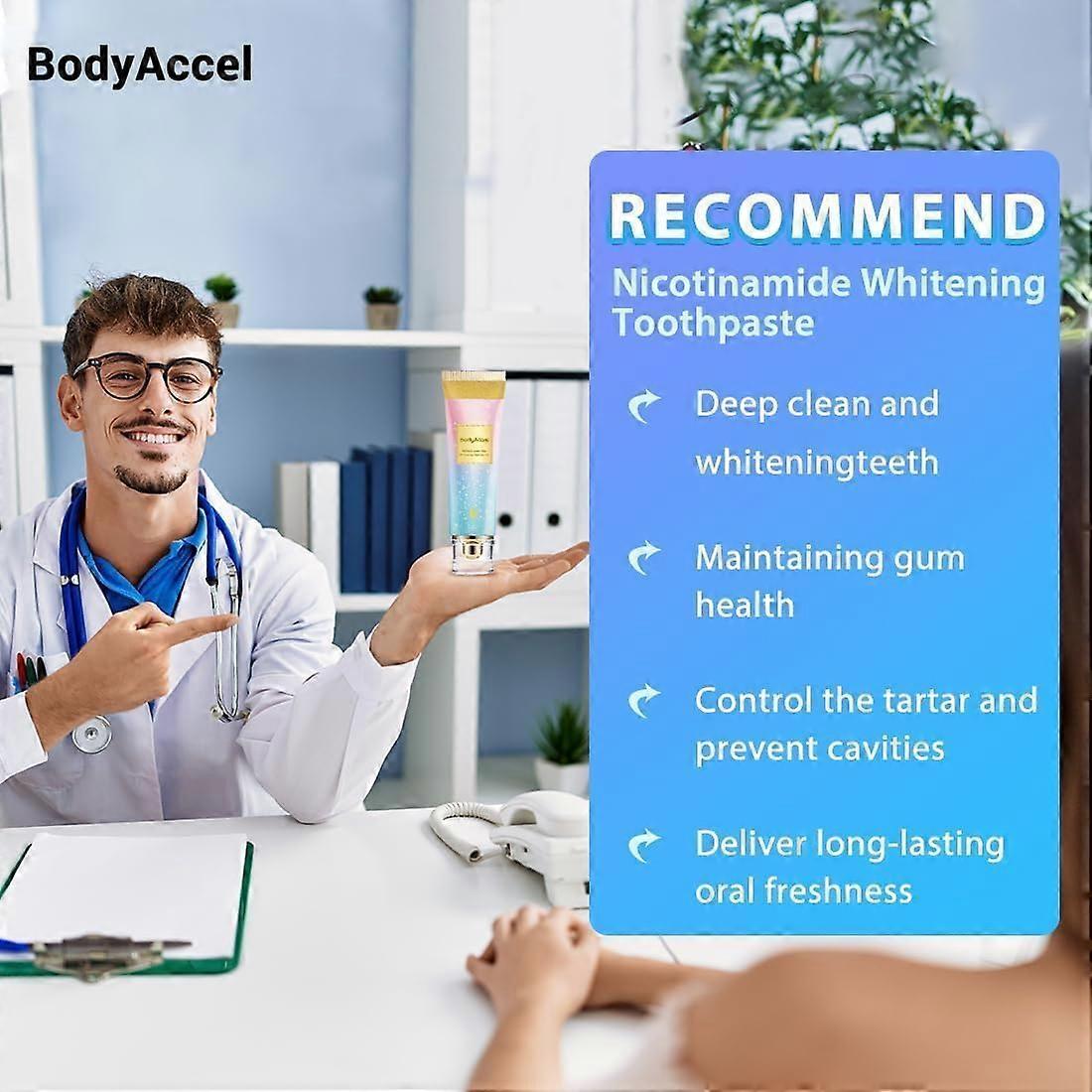 Body Toothpaste,Niacinamide Whitening Toothpaste for Sensitive Teeth ...