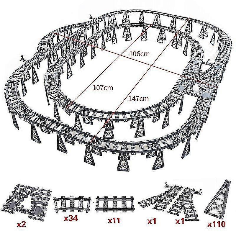 City Trains Flexible Tracks Forked Straight Curved Rails Switch ...