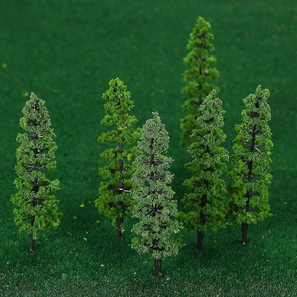 10 Pcs Model Fir Tree Plastic Miniature Landscape Scenery Train ...
