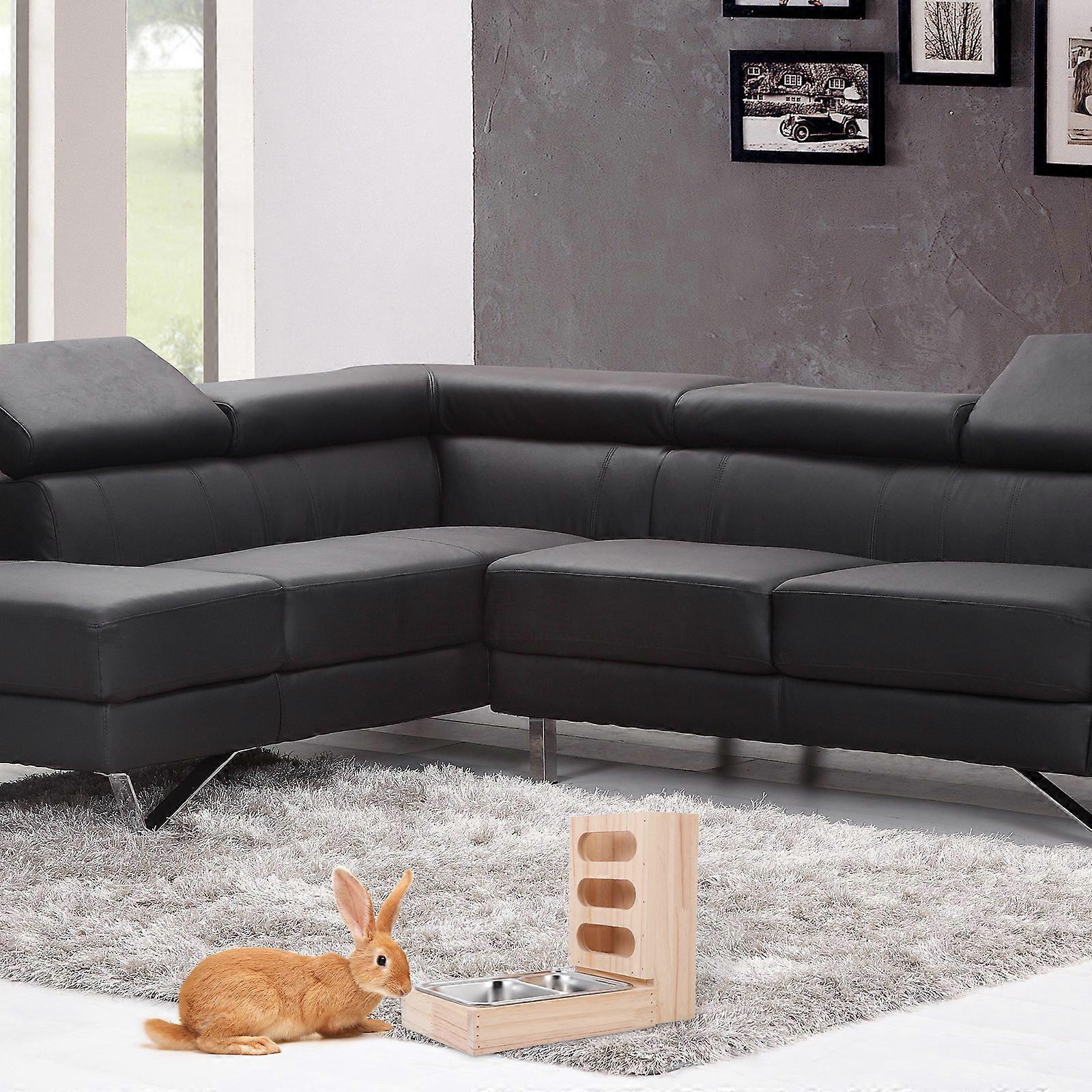 Indoor Rabbit Cage Chinchilla Food Dispenser Rabbit Feeder Bin Rabbit ...