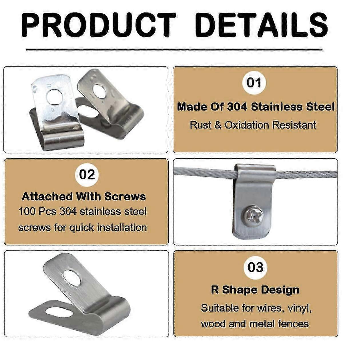 Wire Fence Clips, 200 Pieces Fence Wire Aluminum for 12-16 Gauge Welded ...