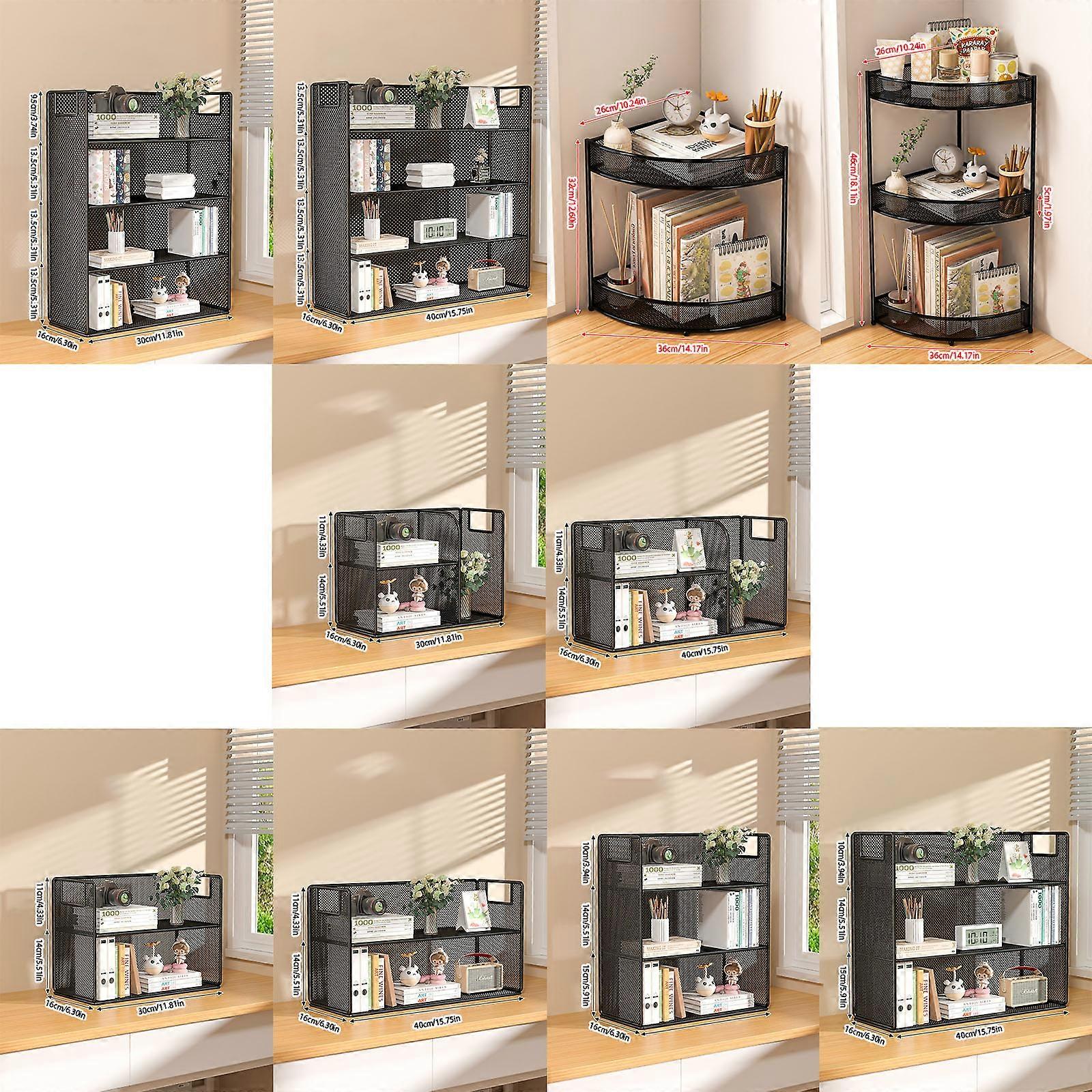 Desk Organizers Storage Stand Metal Mesh File Organizers Multi Tiered ...