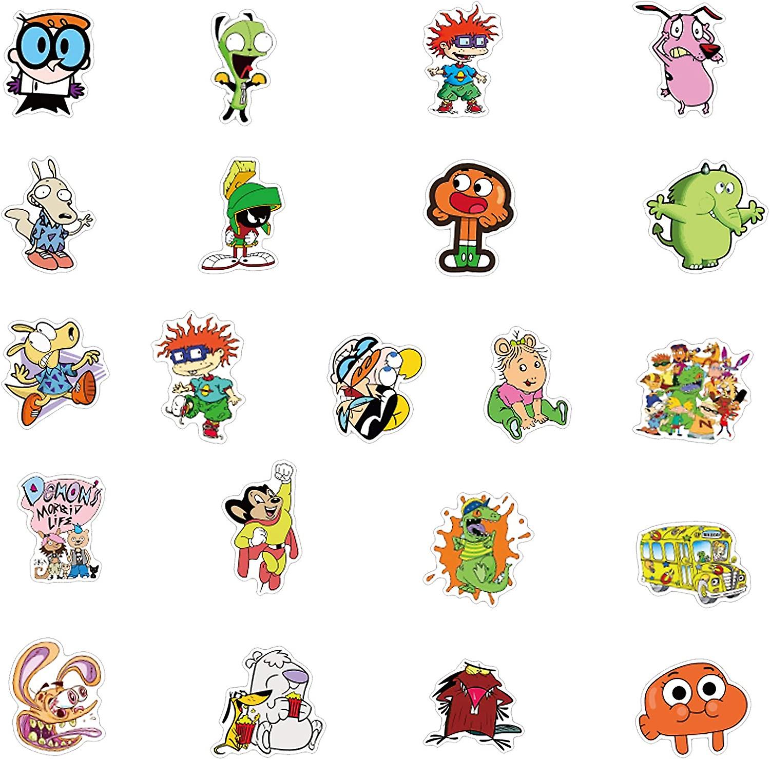 90s Cartoon Stickers| 50 Pcs | Vinyl Waterproof Stickers For Laptop ...