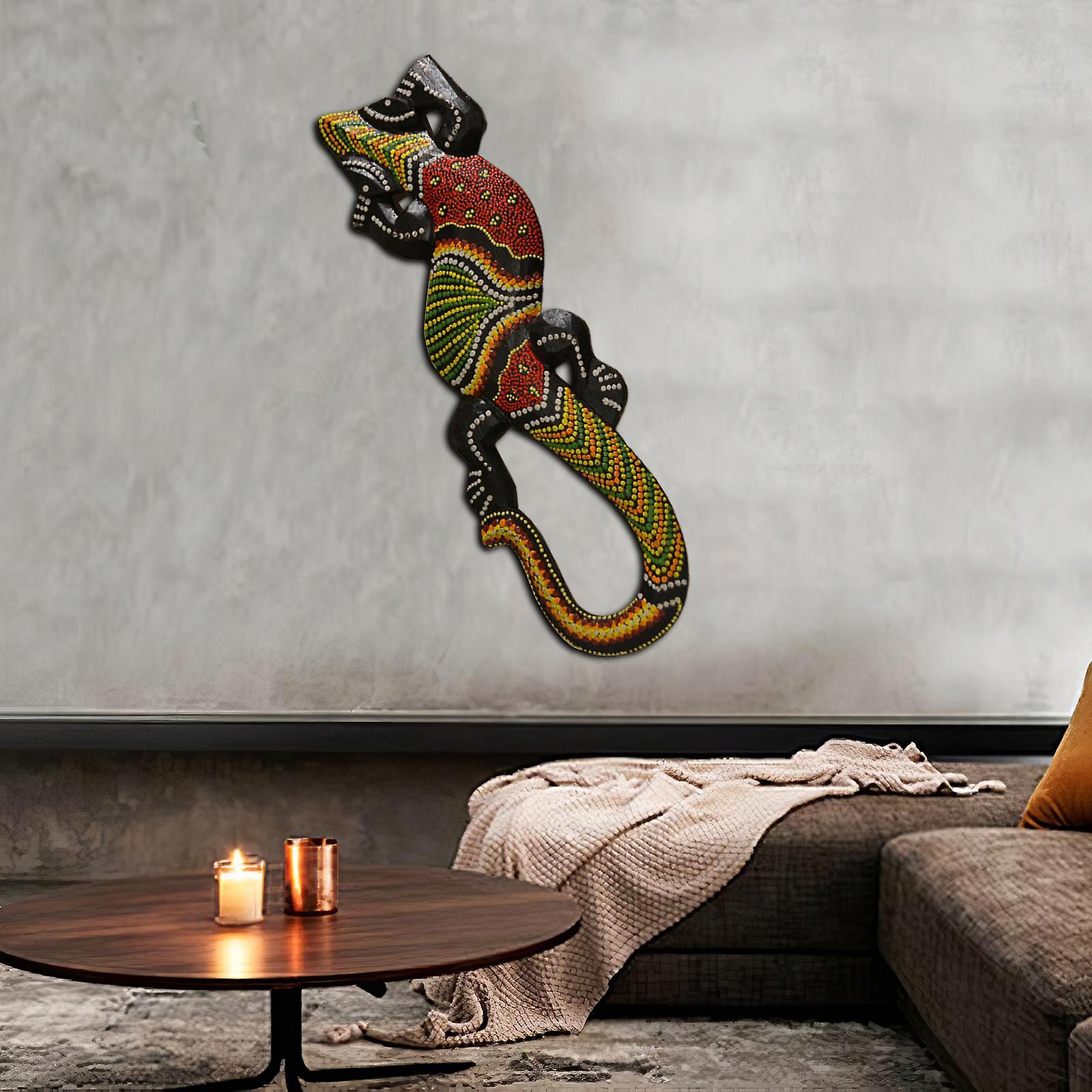 2xMulticolored Gecko Lizard Sculpture Creative Wall Decor Indoor ...