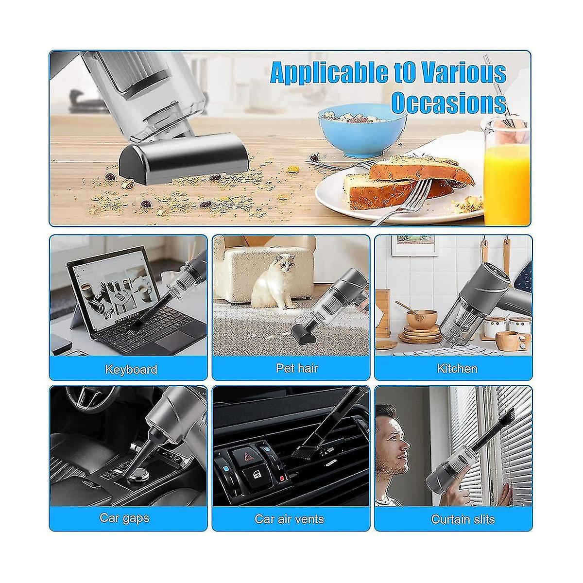 Håndholdt støvsuger trådløs 6000pa kraftig bil støvsuger 120w mini ...