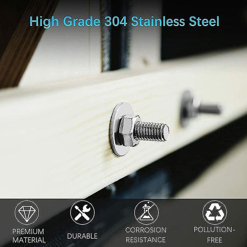 100pcs Stainless Steel Washers M6 Metal Flat Washers 18mm Large ...