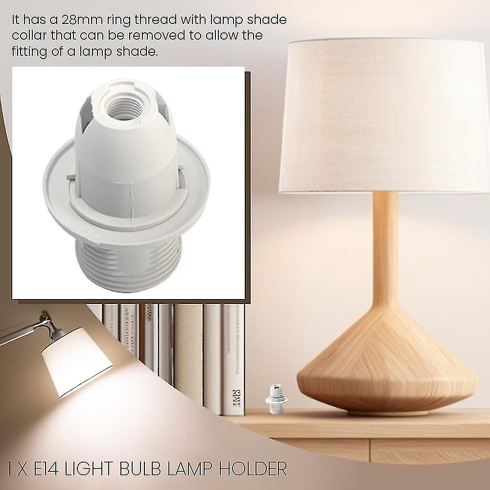 1 X E14 Lamp Holder, Screw Bulb Holder, White Edison Screw E14 Light ...