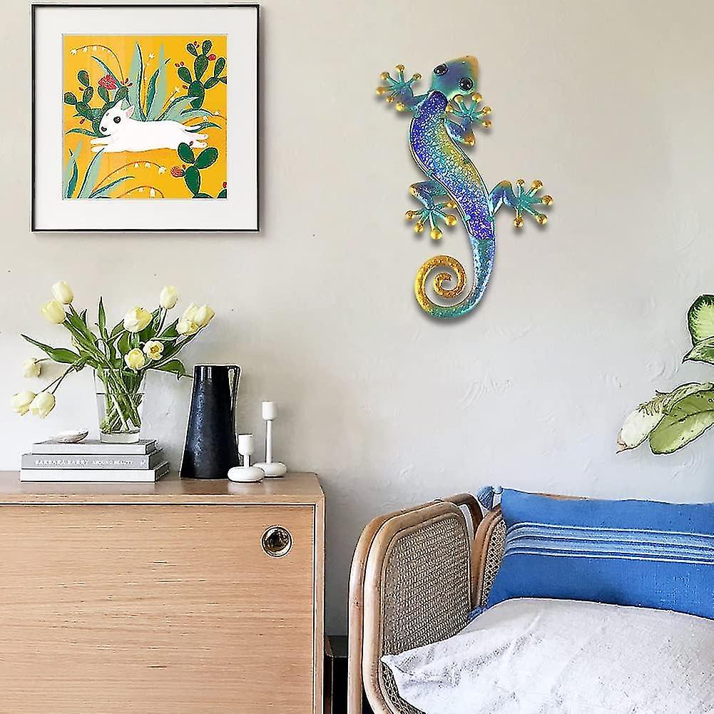 LIFFY Metal Gecko Wall Decor Large 2 Pack, Outdoor Lizard Wall Art ...