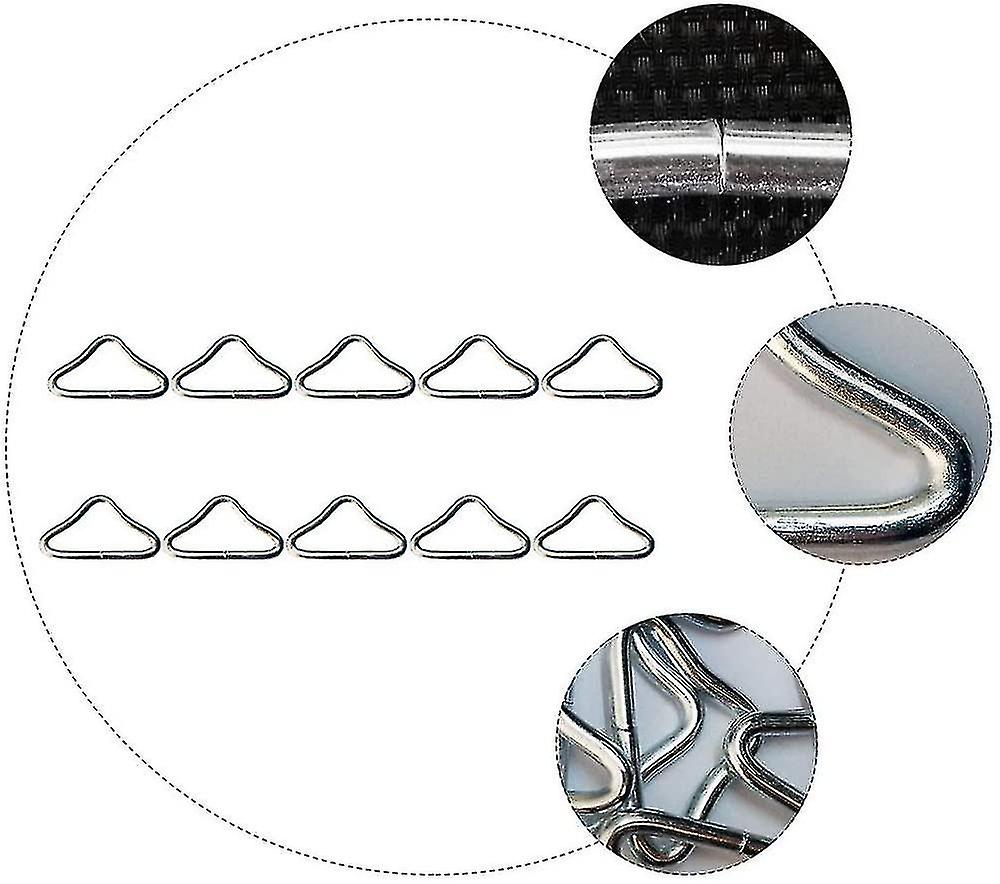 20 Pieces Stainless Steel Triangle Ring Buckle V- Rings For Trampoline ...