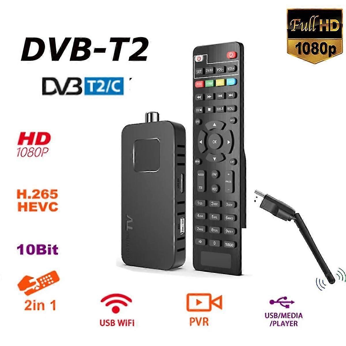 Europe 265 HEVC DVB-T2 viritin DVB-C teräväpiirtoinen DVB-T digitaalitelevisio digiboksi WIFI ...