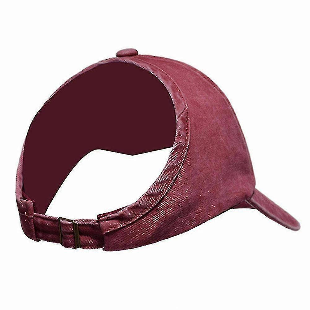 Women Ponytail Cap Baseball Visor Cap Backless Messy Curly Bun Hat For ...