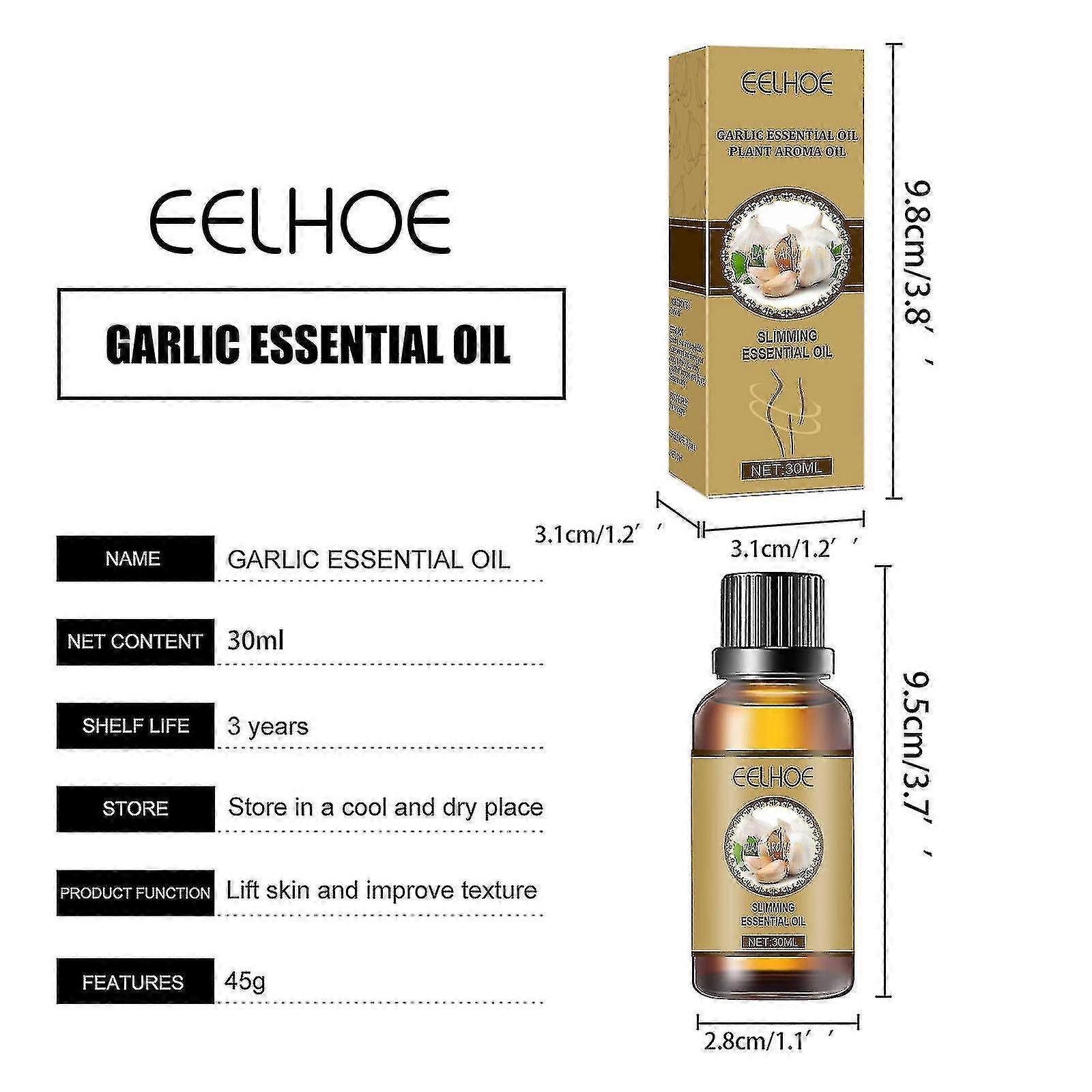 Eelhoe Slimming Garlic Essential Oil 30ml -3186853023223 | Fruugo UK