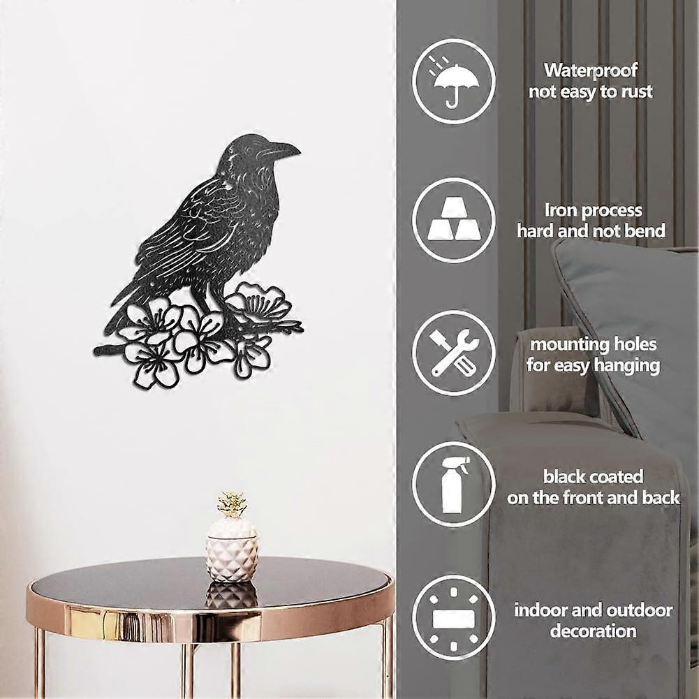 Metal Raven Wall Art Decor Iron Metal Raven Wall Art Decor for Home ...