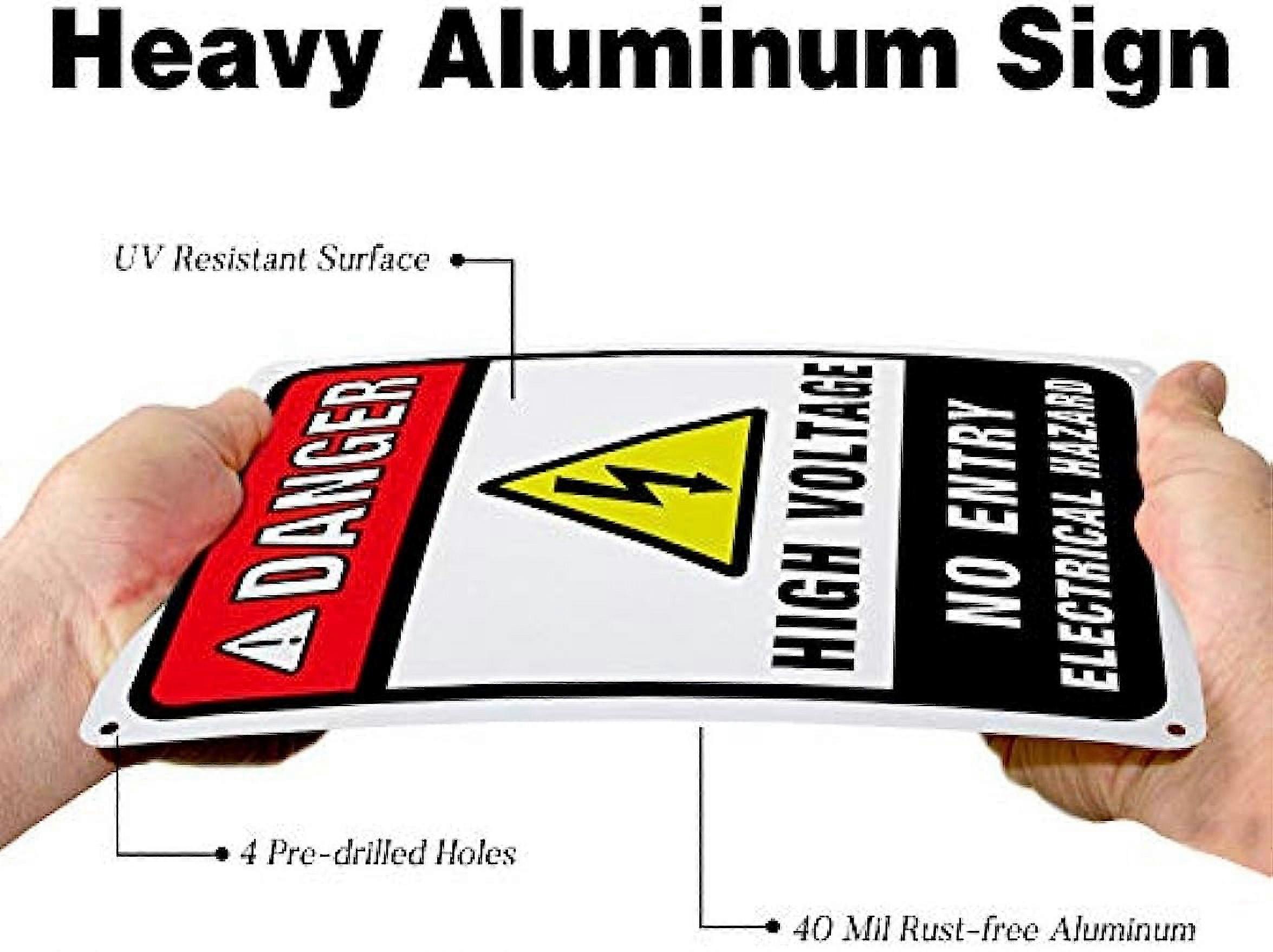 2pc 2 Pack Danger High Voltage No Entry Electrical Hazard Warning Signs ...