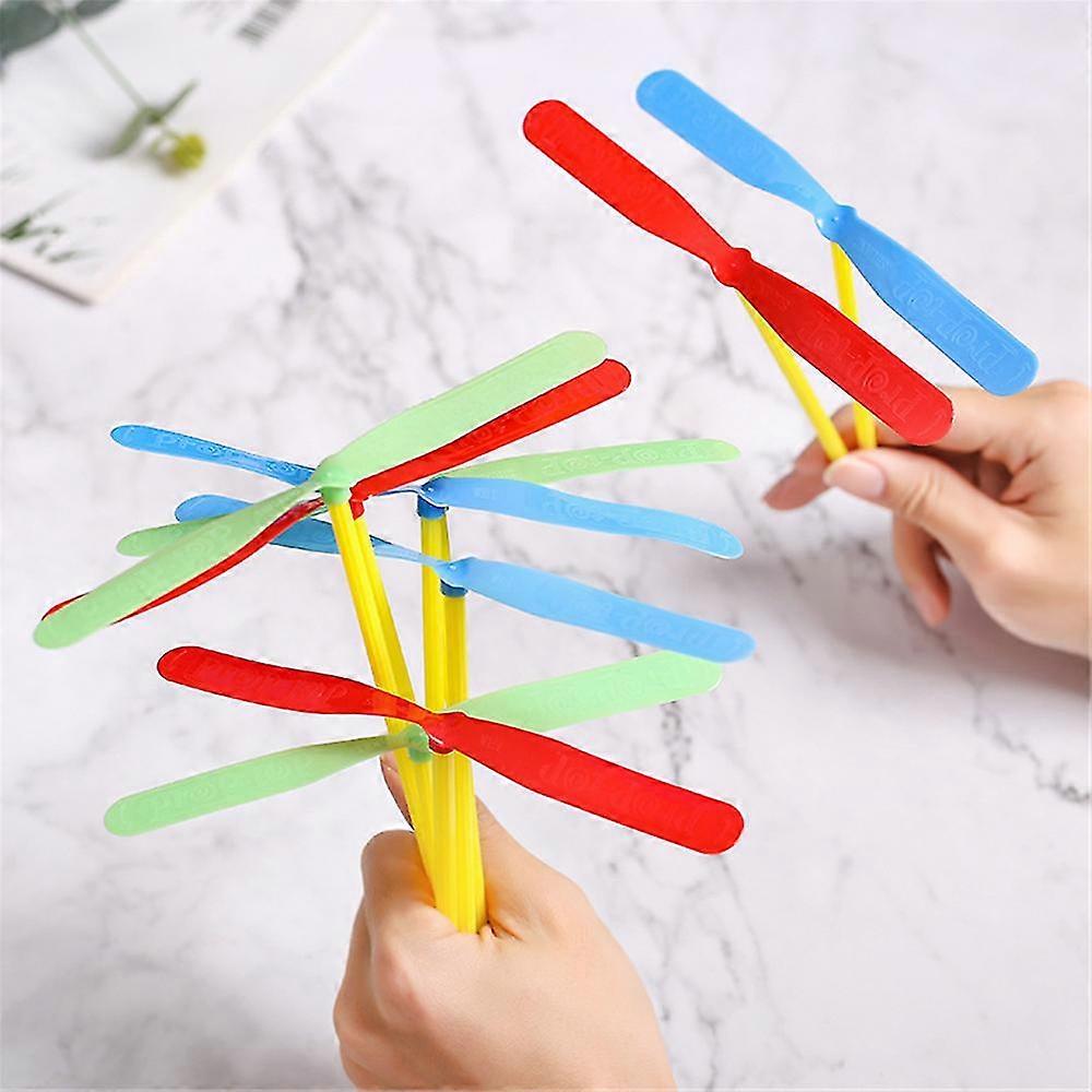 100pcs Flying Helicopter Toy, Hand Helicopter, Bamboo Dragonfly Hand ...
