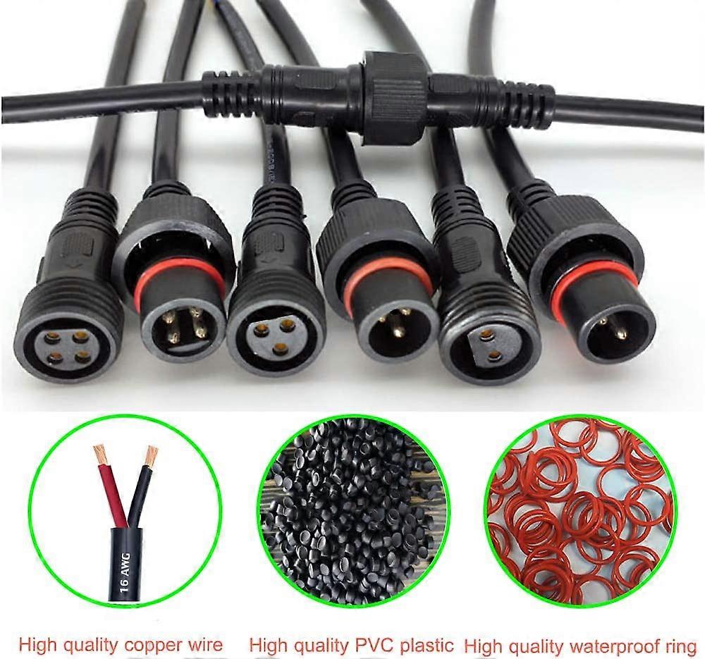 Waterproof Connectors, Male Female Connector LED Plug, Waterproof IP65 ...