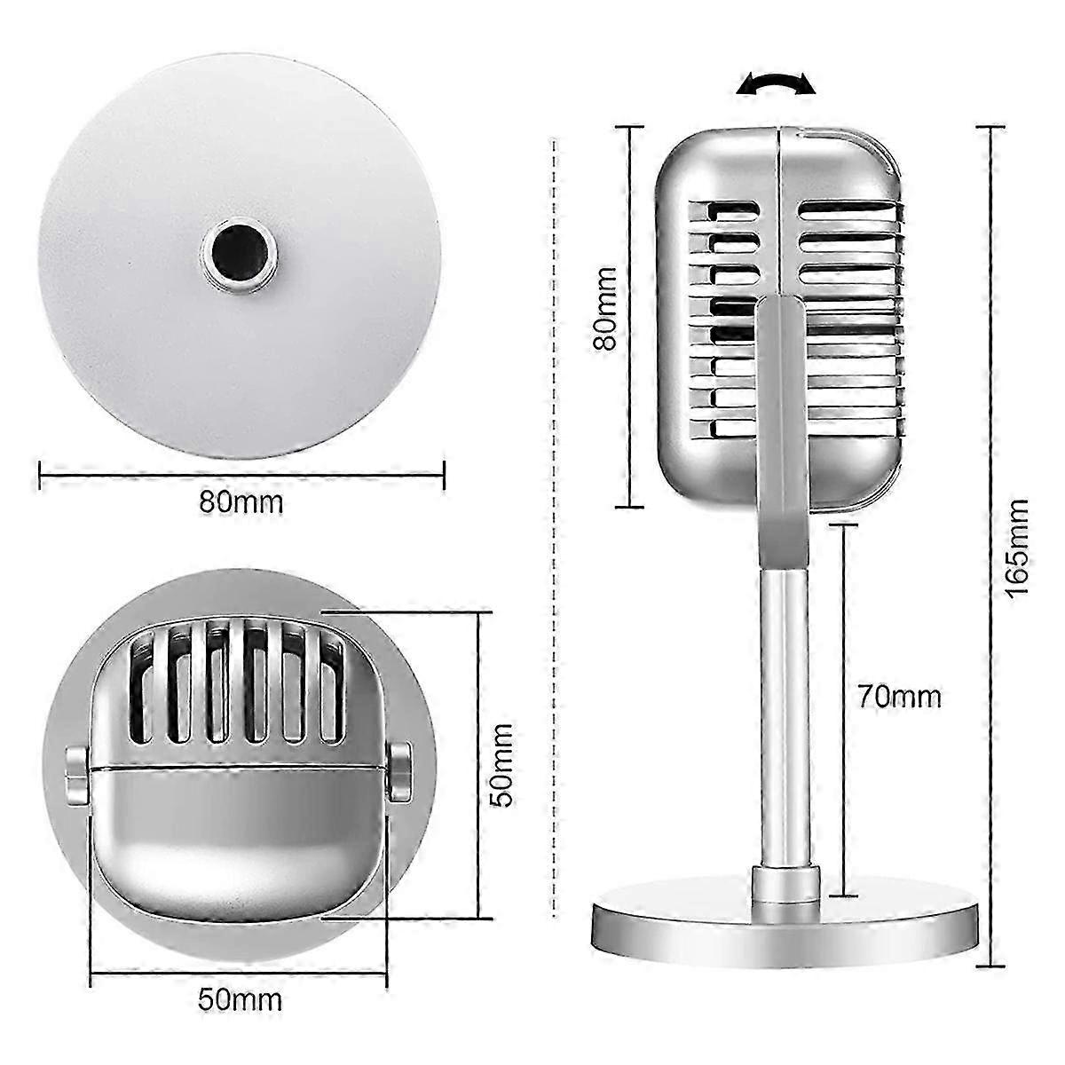 Classic Retro Dynamic Vocal Microphone Vintage Mic Universal Stand for ...