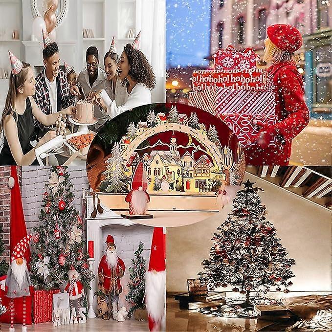 Christmas Lighting Wooden Festive Scenes LED Wooden Christmas Village ...