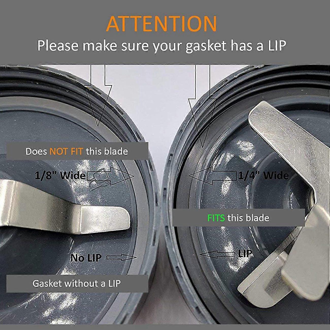 Replacement Gasket with Lip for Nutribullet Blender Part, 2 pack Speed Blender Compatible part ...