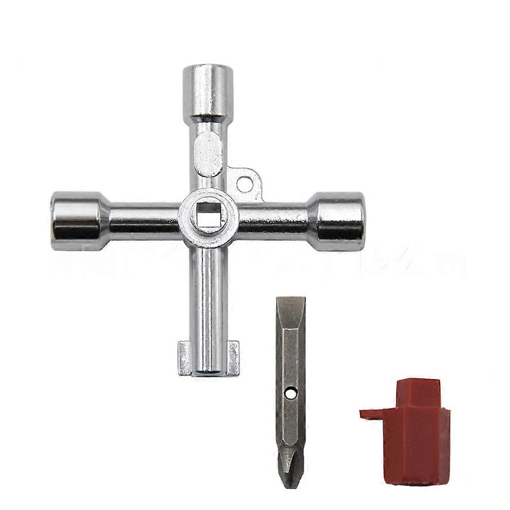 4 Way Key Wrench Cross Universal Square Wrench Tool for Elevator ...