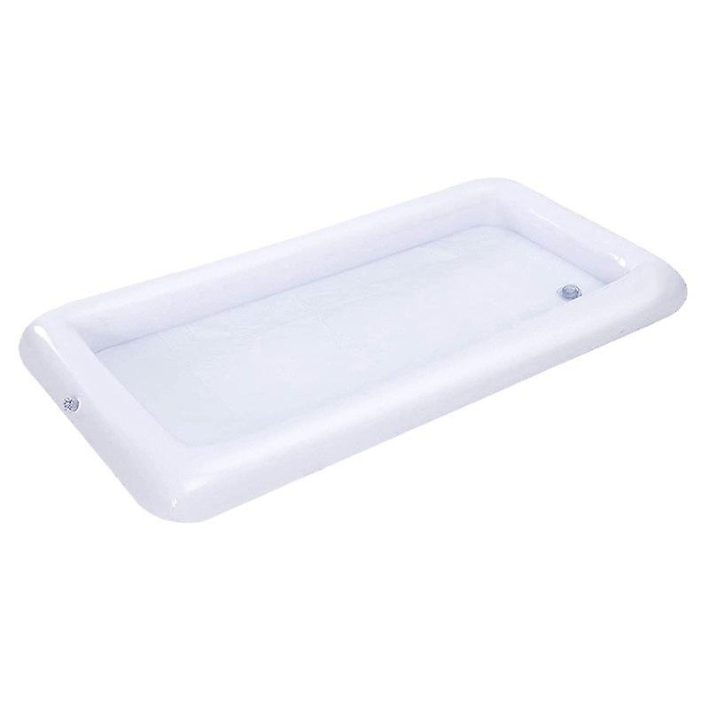 White PVC Aerated Floating Raft on Water Fun Outdoor Pool Party Pool ...