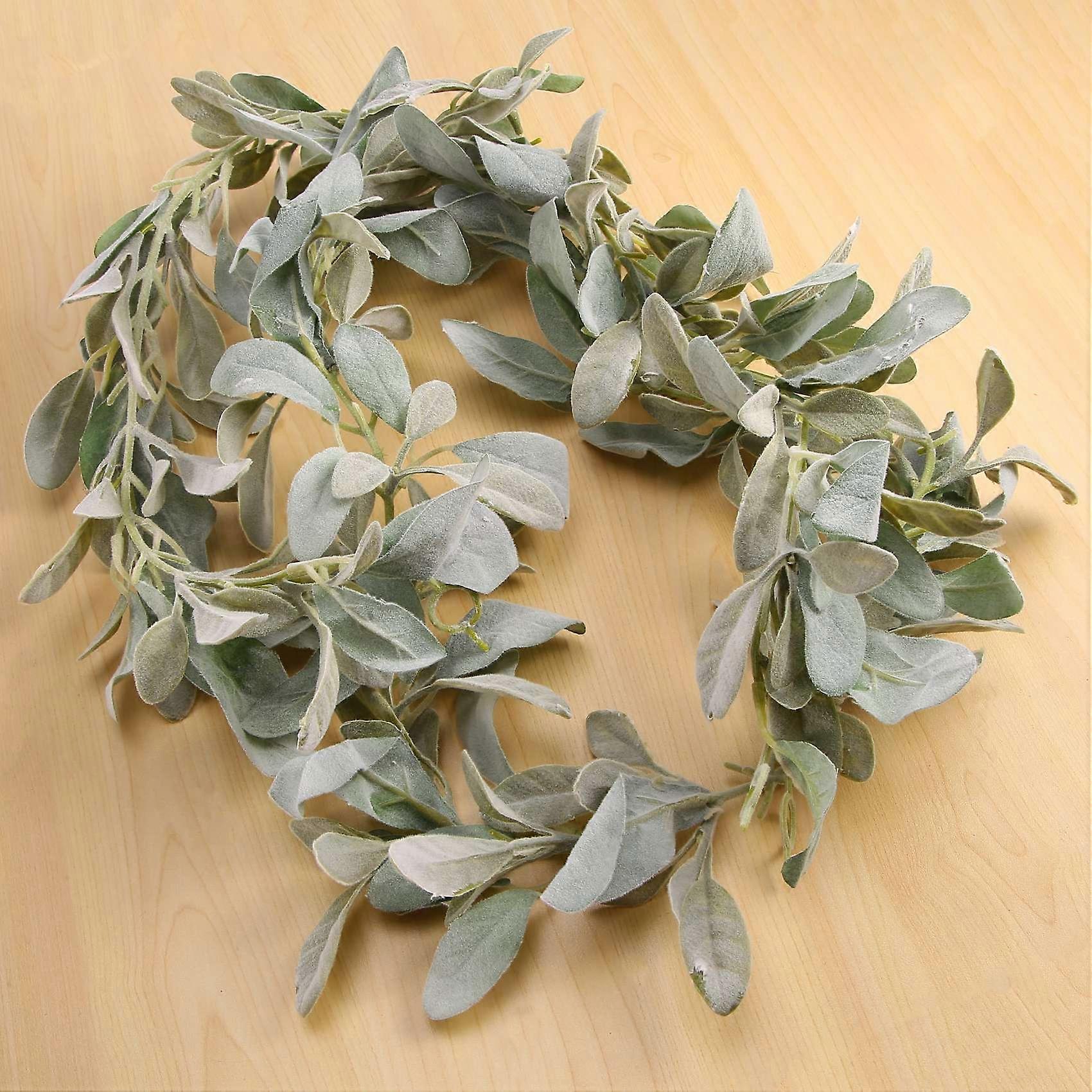 6.7 Ft Lambs Ear Garland Artificial - Succulent Garland - Eucalyptus ...