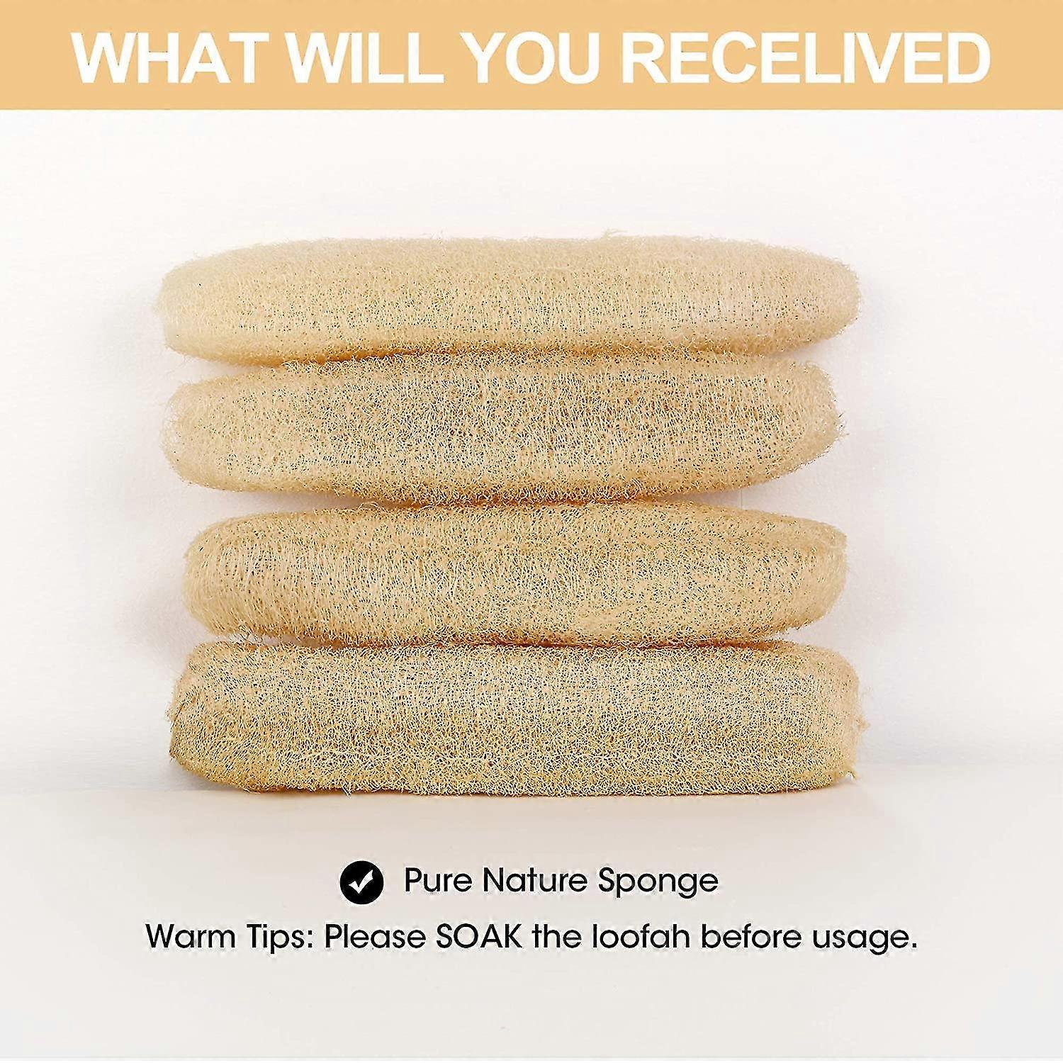 Natural Bath Loofahs - Organic Luffa Shower Sponges For Exfoliating (3 ...
